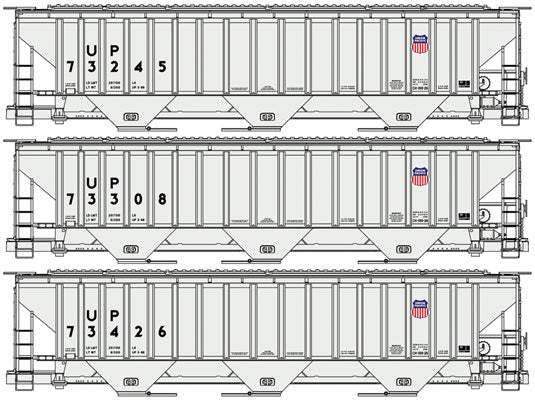 Accurail 8138 HO, PS Covered Hopper, 3 Pack, UP