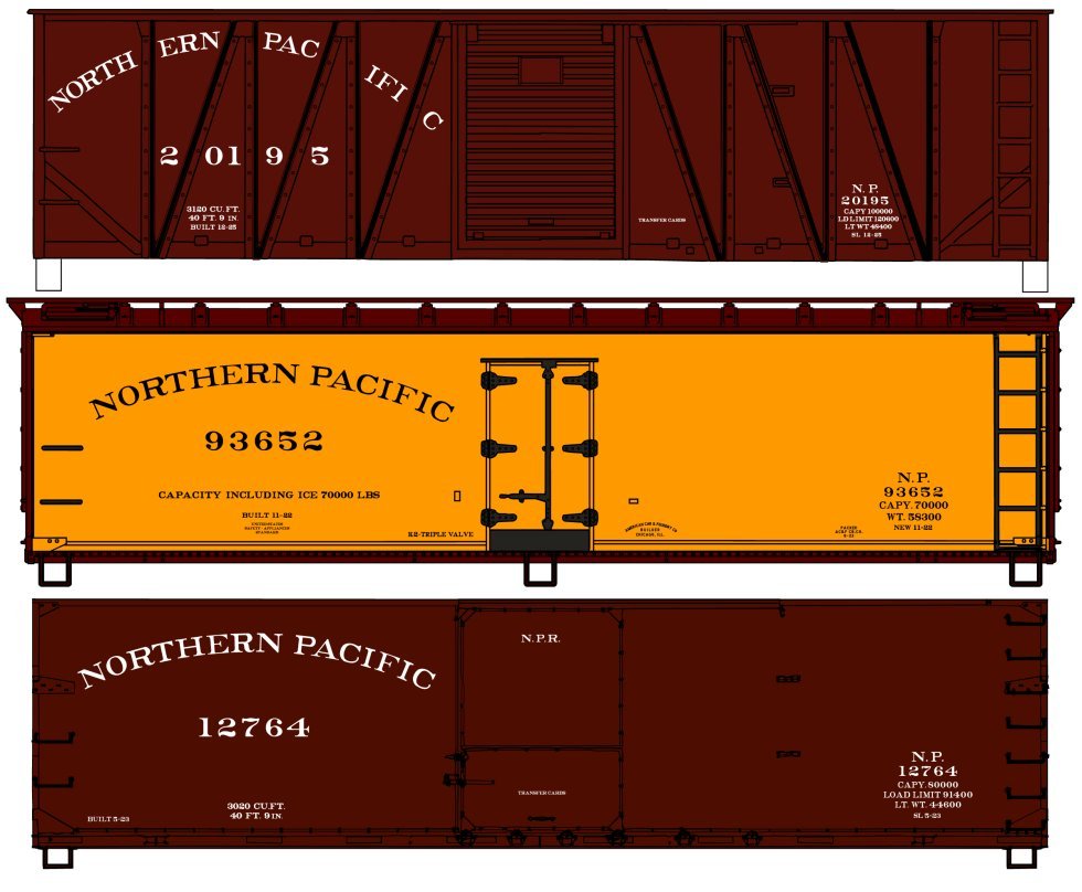 accurail-8144-ho-40-wood-cars-3-pack-northern-pacific-reefer-and-two ...
