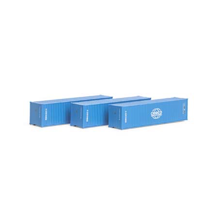Athearn 17436 N, 40' Corrugated Container, Cosco Shipping, CSNU, 3 Pack